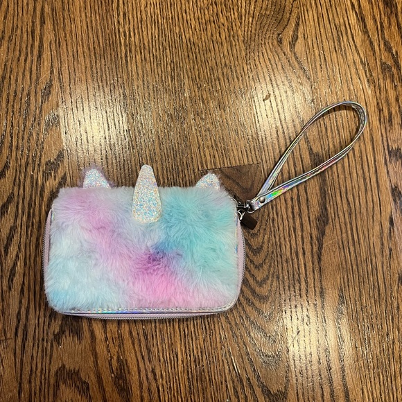 Accessories | Little Girls Fluffy Unicorn Wristlet Wallet | Poshmark